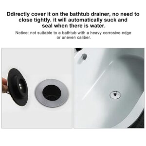 Omabeta Sink Stopper Drain Plug, Portable Retro Thickened Stainless Steel Panel Drain Plug with Hanging Ring,Durable Chrome Plated Rubber Bottom Bathtub Stopper for Household Kitchen Sinks Bathtubs