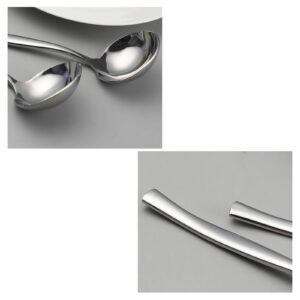 Vababa 4-Piece Stainless Steel Gravy Soup Spoon, Small Soup Ladle Set