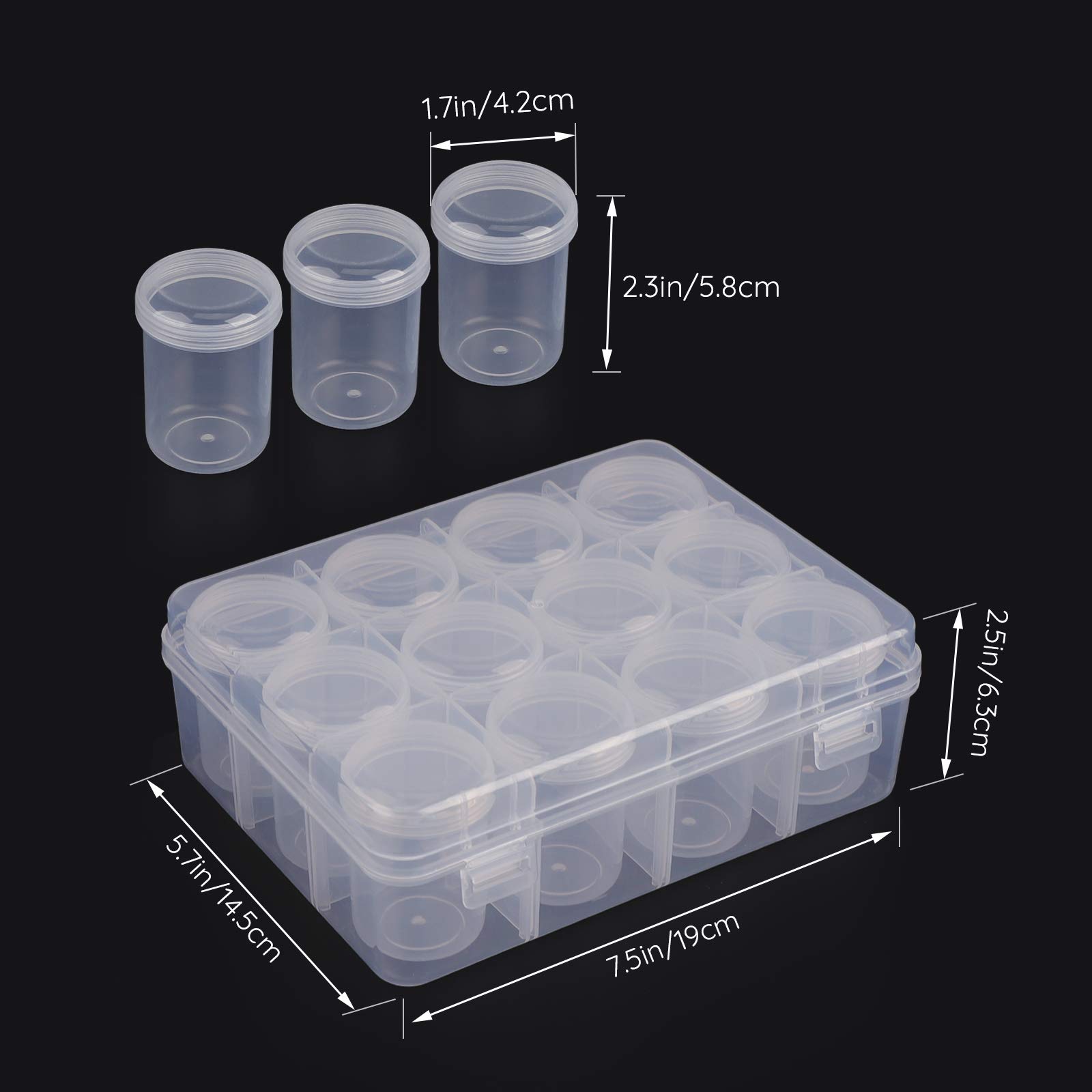 Segbeauty Gem Organizer Box, Clear Bead Container 12 Compartments with Secure Lids, Empty Plastic Display Case Jewelry Organizer Transparent Nail Art Decoration Holder for Small Findings