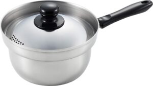 yoshikawa sj3199 kurumen tei single handled pot 6.3 inches (16 cm), 2.1 l (2.1 l) with lid, made in japan