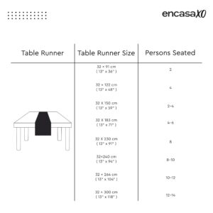 Encasa Table Runner 13x72 in Long | Cotton Canvas Fabric | Jet Black Solid Color | Machine Washable & Durable