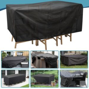 Mayhour Patio Outdoor Table Cover Waterproof Black Furniture Cover Protector UV Resistant Rain Snow Dust Wind-Proof Extra Large Square Desk Cover 70in (70x47x29in)