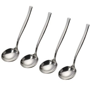 vababa 4-piece stainless steel gravy soup spoon, small soup ladle set