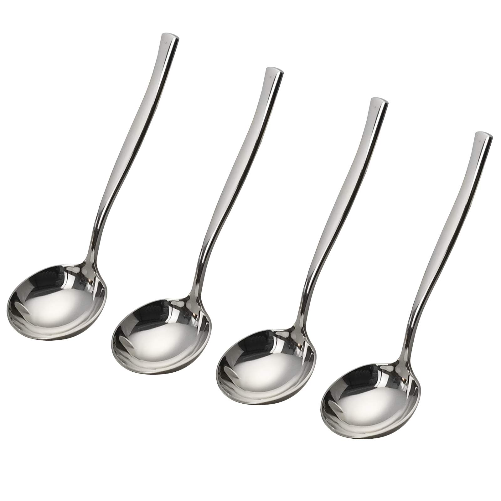 Vababa 4-Piece Stainless Steel Gravy Soup Spoon, Small Soup Ladle Set