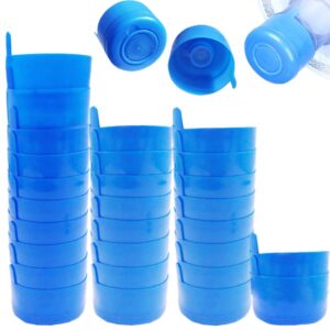 zddaoole 30 pack non spill caps,reusable 55mm 3 and 5 gallon water bottle snap on cap,replacement non-spill anti splash water jug caps