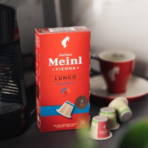 Julius Meinl: "Lungo Classico," 100% Arabica Nespresso Compatible, 100% biodegradable, 10 Capsules, Imported from Vienna