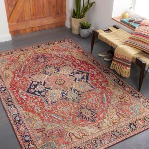 livabliss alfons medallion oriental area rug,7'6" x 9'6",red/gold