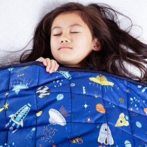 BEDCOLOR Weighted Blanket Heavy Blanket (Spaceship, 41×60 inches-7 lbs)