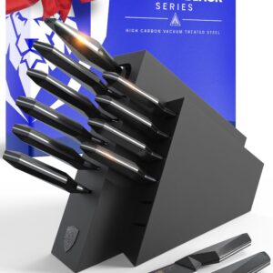 DALSTRONG 12pc Professional Knife Block Set-Black Titanium Nitride Coated-Gift High-Carbon Stainless Steel Knife Set with Block-NSF Certified Premium Kitchen Set