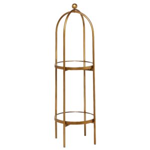 deco 79 metal solid shelving unit, 16" x 18" x 46", gold