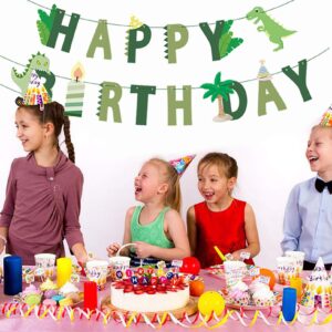 TmppDeco Dinosaur Birthday Banner - Dinosaur Happy Birthday Banner, Dinosaur Theme Birthday Party Decorations for Kids