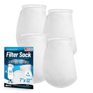 aquatic experts 7 inch filter sock - 100 micron felt filter sock, filter socks for saltwater aquarium, fish tank sump filter sock, freshwater aquarium socks, reef filter sock, (7"x12", 4 pack)