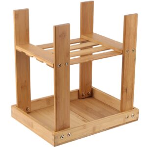 ZEONHAK 2 Pack 12.3 x 9.4 x 13.2 Inches Bamboo Step Stool, Bamboo Foot Stool, Bamboo Small Seat Stool for Garden, Living Room, Kitchen, Bathroom, Bedroom