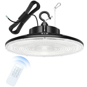 200w ul/dlc listed led high bay light remote control dimmable extra bright large 30,000lm 5000k ip65 waterproof led ufo warehouse shop bay lights ac100-277v