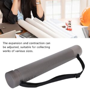 Circular Drawing Tube, Poster Tube, Moisture-Proof Matte Texture Waterproof Adjustable for Travel Posters Maps(Dark Gray)