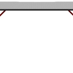 GAMDIAS Zeus Large Gaming Desk with Carbon Fiber Look Surface Home Office Computer Table, Gamer Workstation with The Cup Headset Holder, Black, Red