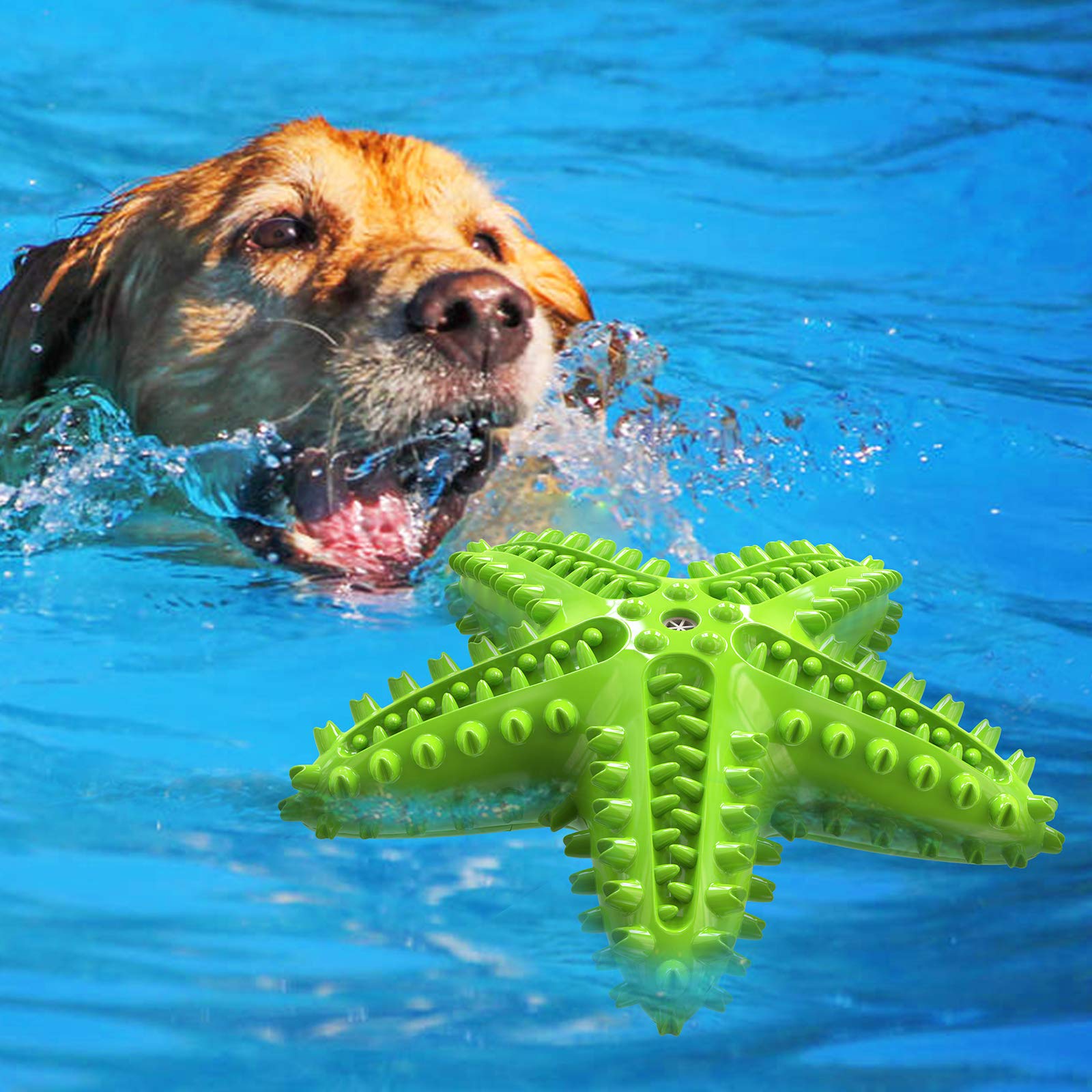 Carllg Dog Toys for Aggressive Chewers, Puppy Teething Chew Toys, Durable Indestructible Squeaky Interactive Puzzle Starfish Toys for Small Medium Large Breed