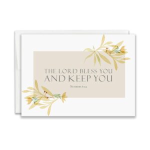 religious thank you cards with bible verse - watercolor scripture design - pack of 24 - rectangle