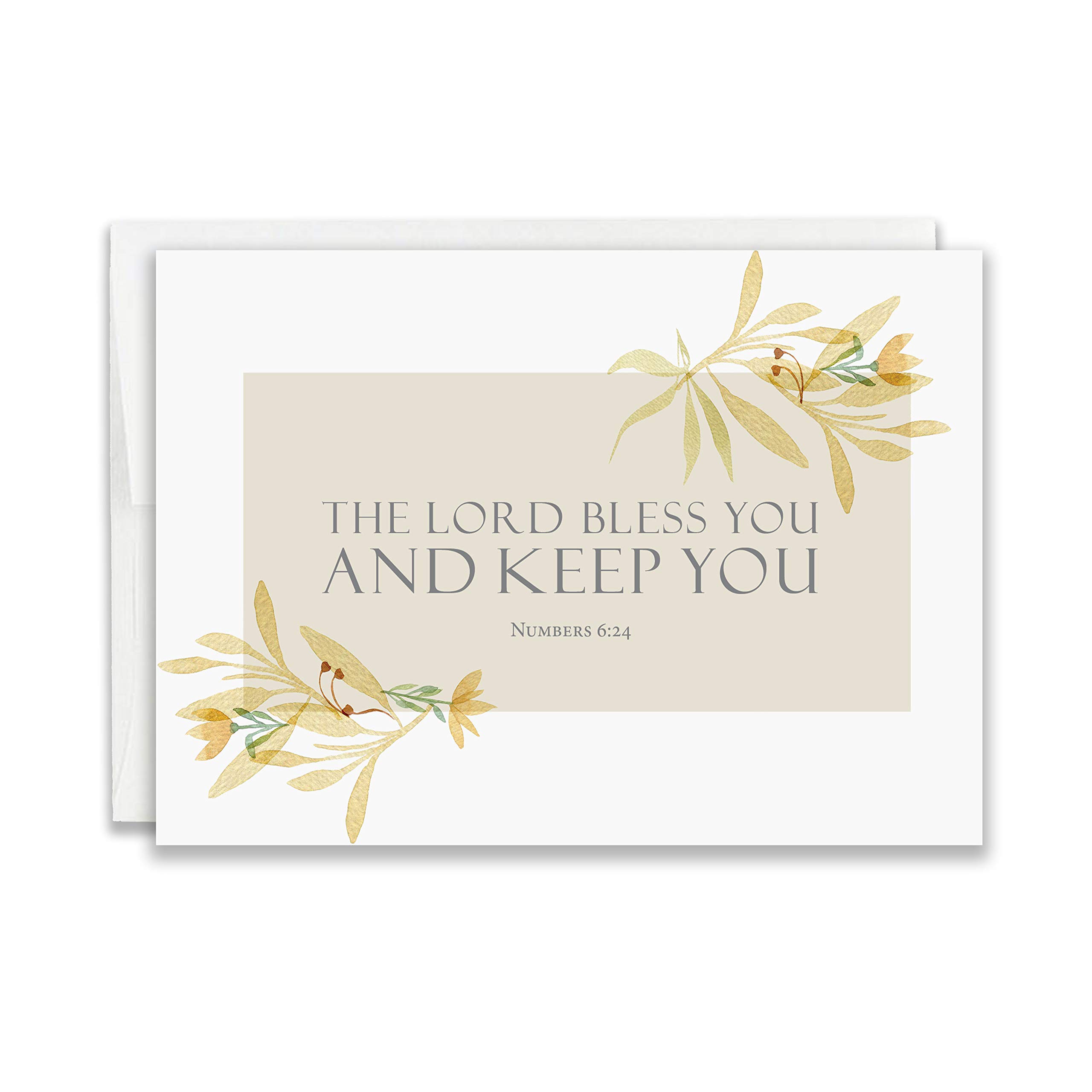 Religious Thank You Cards with Bible Verse - Watercolor Scripture Design - Pack of 24 - Rectangle