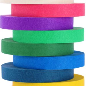 DOAY Colored Masking Tape 1/2" x 15 Yard - Multi Color - Multi Surface Use - 12 Bright Colors