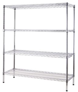 regal altair 24" deep x 30" wide x 86" high 4 tier chrome wire shelving kit | nsf commercial storage rack unit