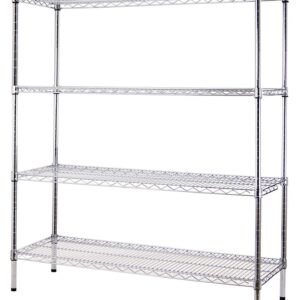 Regal Altair 24" Deep x 30" Wide x 86" High 4 Tier Chrome Wire Shelving Kit | NSF Commercial Storage Rack Unit