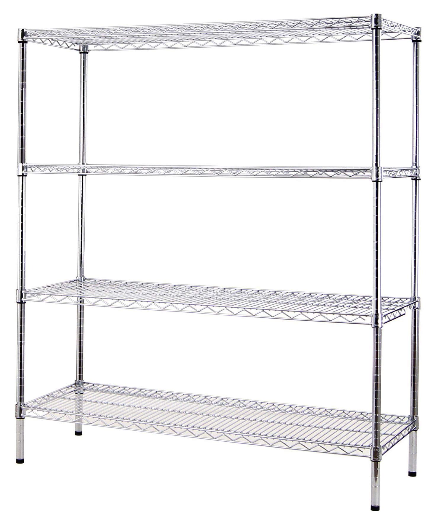 Regal Altair 24" Deep x 30" Wide x 86" High 4 Tier Chrome Wire Shelving Kit | NSF Commercial Storage Rack Unit