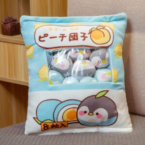 Nenalayo Cute Bag of Penguin Plush Toy Soft Throw Pillow Stuffed Animal Toys Creative Gifts Room Decor Creative Gifts for Girls