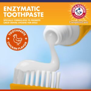 Arm & Hammer Dog Dental Kit - Enzymatic Dog Toothpaste 2.5 oz Chicken Flavor - Dog Toothbrush & Finger Brush - Tartar & Gum Cleaning with Baking Soda Enhanced Formula - Complete Dental Care for Dogs