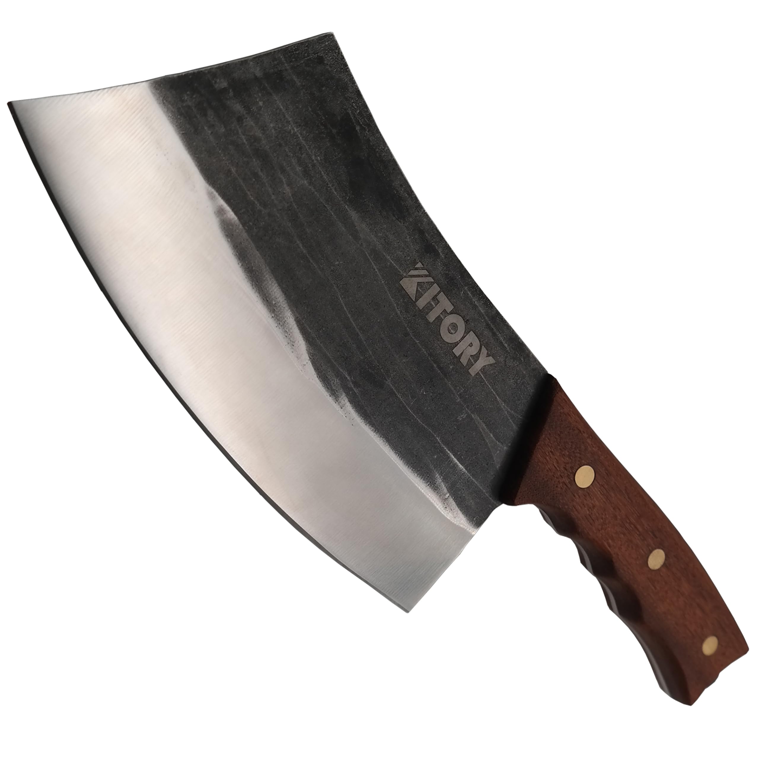 Forged Cleaver 7'', Meat Cleaver Knife, Full Tang Butcher Knife, High Carbon Steel Kitchen Chef Knife, Ergonomic Pear Wood Handle for Home Kitchen or Restaurant, 2024 Gifts