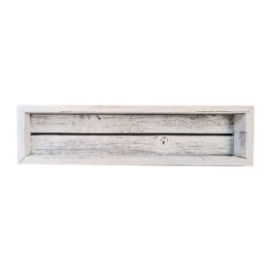 reclaimed wood shadow box with wood backing - rustic farmhouse barnwood style - floating shelves (white, rectangle)