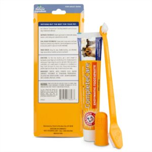 Arm & Hammer Dog Dental Kit - Enzymatic Dog Toothpaste 2.5 oz Chicken Flavor - Dog Toothbrush & Finger Brush - Tartar & Gum Cleaning with Baking Soda Enhanced Formula - Complete Dental Care for Dogs