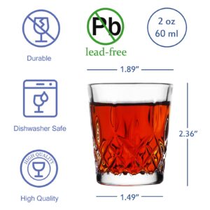 Valeways 1.75oz Mini Shot Glass Set of 6/Clear/Tasting Glasses/Cordial Glasses/Sherry Glasses/Glasses Snifters/Cute Shot Glasses