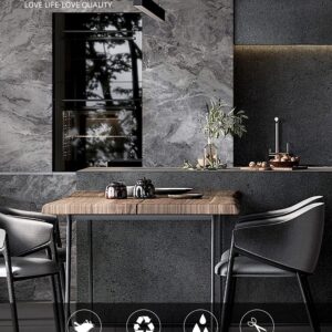 burgeliy Gray Marble Contact Paper Counter Top Covers Peel and Stick Wallpaper Self Adhesive Marble Paper for Countertops 15.7"×80" Waterproof Removable Thick Matte 3D Wallpaper for Bedroom Bathroom