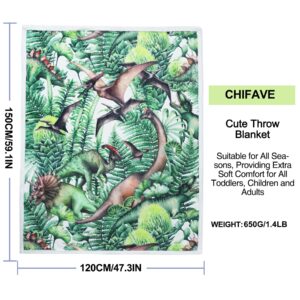 chifave Dinosaur Blanket Dino Throw Blankets for Boys Soft Flannel Dinosaurs Gifts for Dinosaur Lover Kids Blankets and Throws (Dinosaur2, 50" X 60")