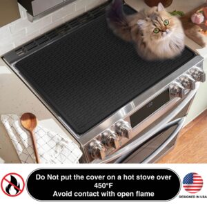 Abra® Silicone Stove Top Covers for Electric Stove | Premium 100% Food Grade Silicone Stove Mat For Glass Top Stove | Glass Top Stove Cover Protector (28x20, Jet Black)