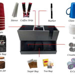 Sundia Coffee Bar Station Organizer Tea Bag Storage Cup Lid Pod Holder Double Tier for Office Kitchen Counter Decor Outdoor Party