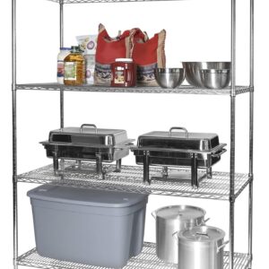 Regal Altair 24" Deep x 30" Wide x 86" High 4 Tier Chrome Wire Shelving Kit | NSF Commercial Storage Rack Unit