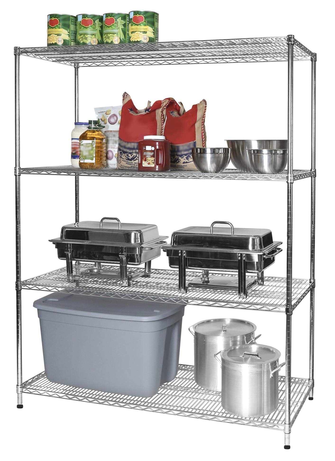 Regal Altair 24" Deep x 30" Wide x 86" High 4 Tier Chrome Wire Shelving Kit | NSF Commercial Storage Rack Unit