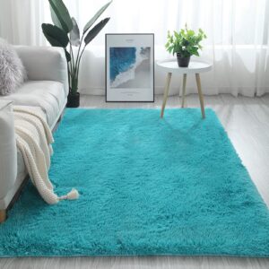 wzdd fluffy soft area rugs for living room 63 x 79 inch, plush shaggy carpet furry velvet rug for bedroom christmas, cute and comfy nursery carpets