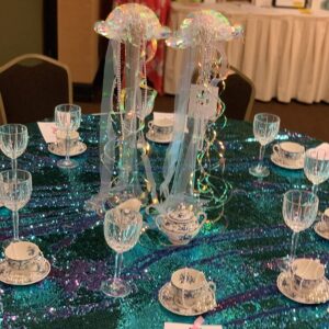 Cheerland Iridescent Jellyfish Under The Sea Little Mermaid Party Decoration Party Table Centerpiece Hanging Jelly Fish Decor Ocean Theme Birthday Wedding Bridal Baby Shower Party Supplies