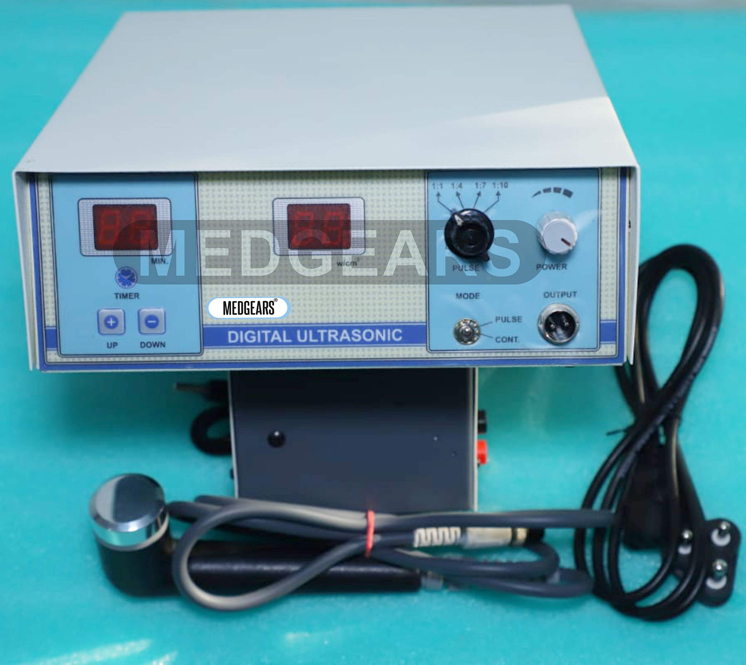 MEDGEARS Physiotherapy Equipment LCD Ultrasonic Unit Comuterised 1 Mhz & 3Mhz Ultrasound Machine Ultrasound Physiotherapy Machine