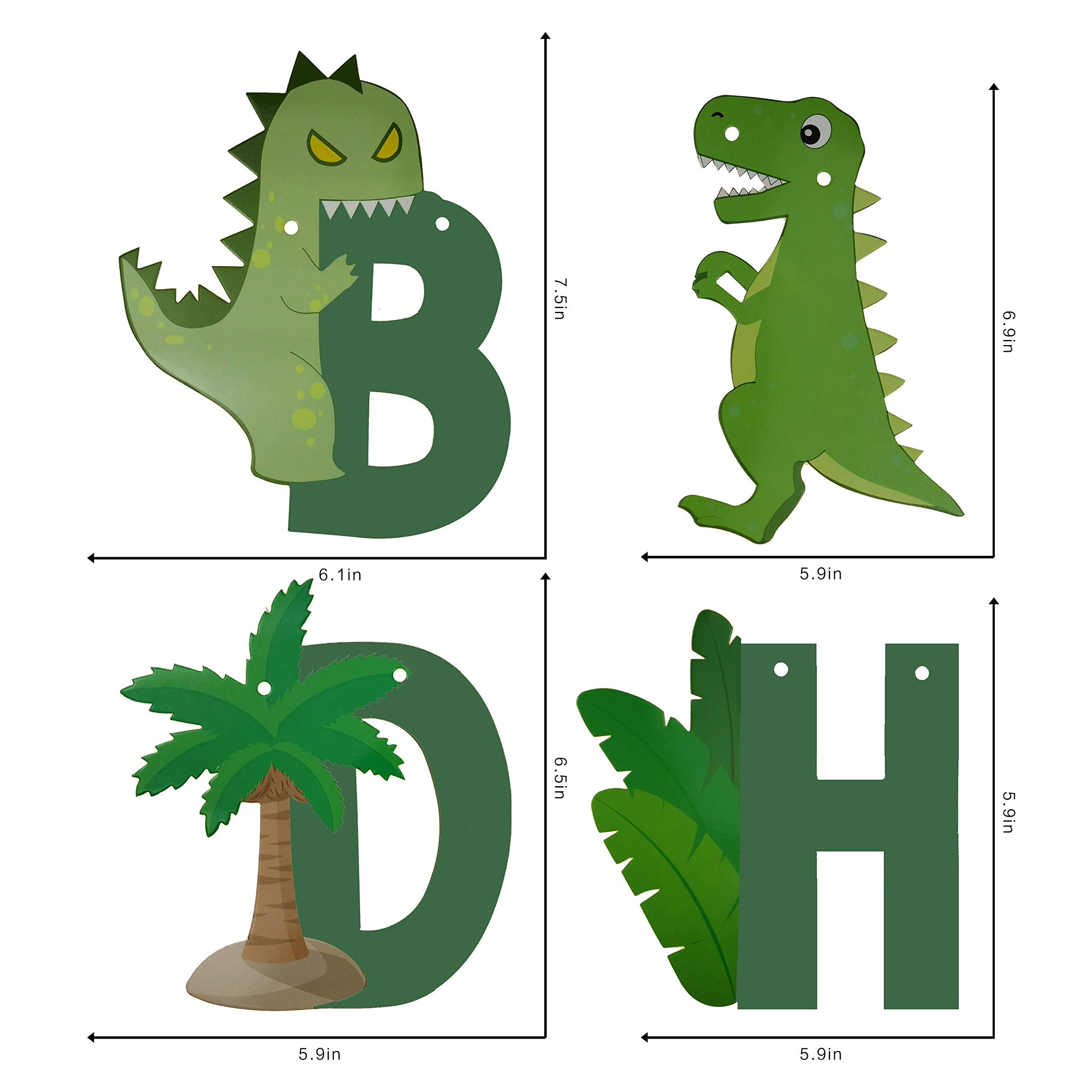 TmppDeco Dinosaur Birthday Banner - Dinosaur Happy Birthday Banner, Dinosaur Theme Birthday Party Decorations for Kids