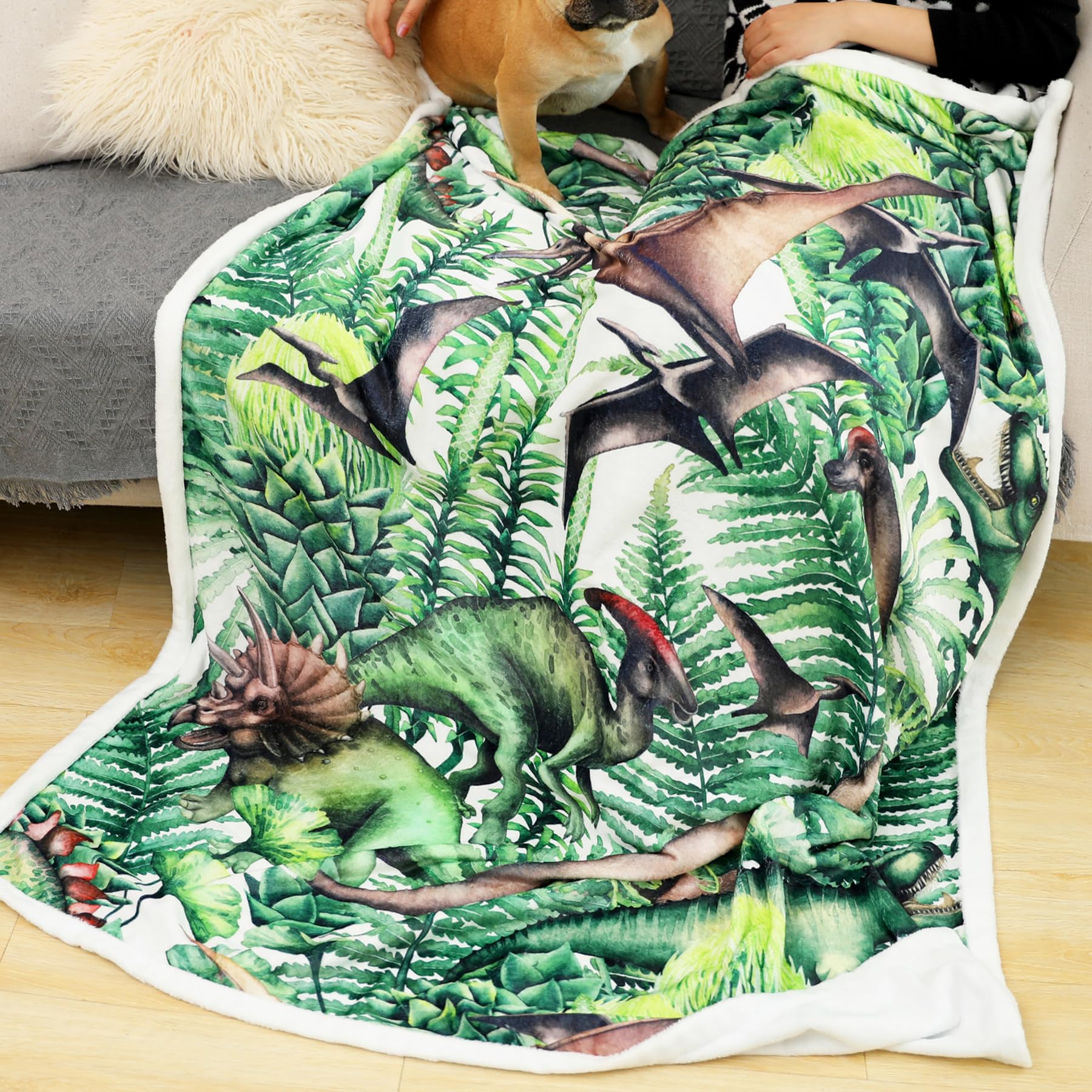 chifave Dinosaur Blanket Dino Throw Blankets for Boys Soft Flannel Dinosaurs Gifts for Dinosaur Lover Kids Blankets and Throws (Dinosaur2, 50" X 60")