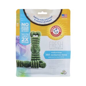 arm & hammer for pets fresh spectrum 360 degree dentamax bone, medium/large - 7 pcs | arm and hammer baking soda dog dental bone chew treat | dental treats for dogs, chew bone for dogs