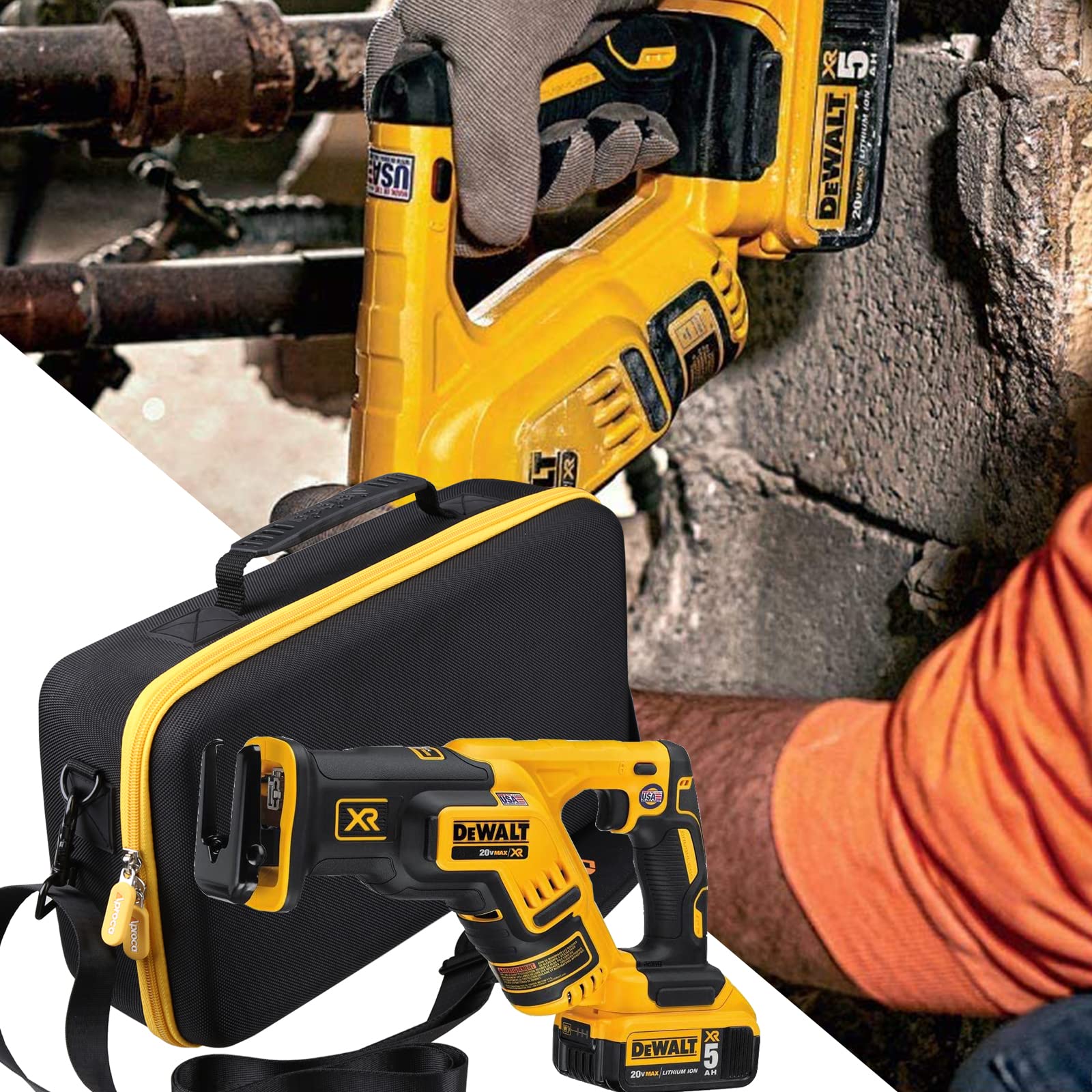 Aproca Hard Travel Storage Carrying Case, for DEWALT 20V MAX XR Reciprocating Saw(DCS367B)