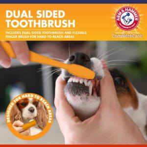 Arm & Hammer Dog Dental Kit - Enzymatic Dog Toothpaste 2.5 oz Chicken Flavor - Dog Toothbrush & Finger Brush - Tartar & Gum Cleaning with Baking Soda Enhanced Formula - Complete Dental Care for Dogs