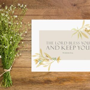 Religious Thank You Cards with Bible Verse - Watercolor Scripture Design - Pack of 24 - Rectangle