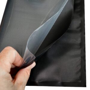 sezons - diamond bags - vacuum sealing bags 5mil - 50 bags (15x20, black/clear)