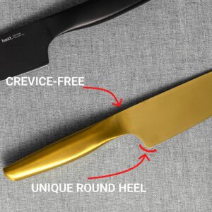 HAST Edition 8-Inch Chef Knife, Ultra-Sharp Professional Kitchen Knife, Advanced Powder Steel, Lightweight, Comfortable Ergonomic & Award-Winning Design, Premium Steel Knife(Titanium Gold)